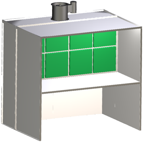 Bench Paint Booth BSB 1000-74 with Fire Suppression System: Paint Booths