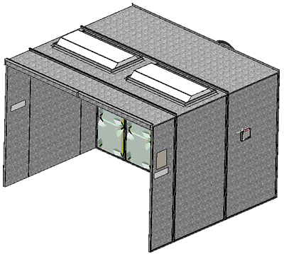 ETL-Listed Open-Face Paint Booth with Rear Exhaust 10': Paint Booths