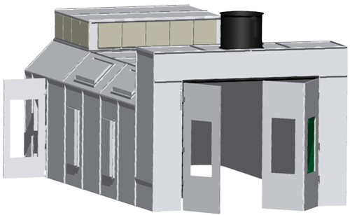 Reverse Flow Semi Downdraft Paint Booth: Paint Booths