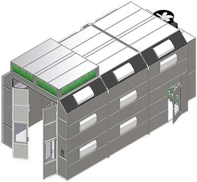 Truck Semi Downdraft Paint Booth - 30': Paint Booths